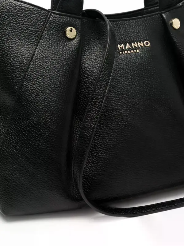 ERMANNO FIRENZE Logo-plaque Grained-leather Tote Bag - Black