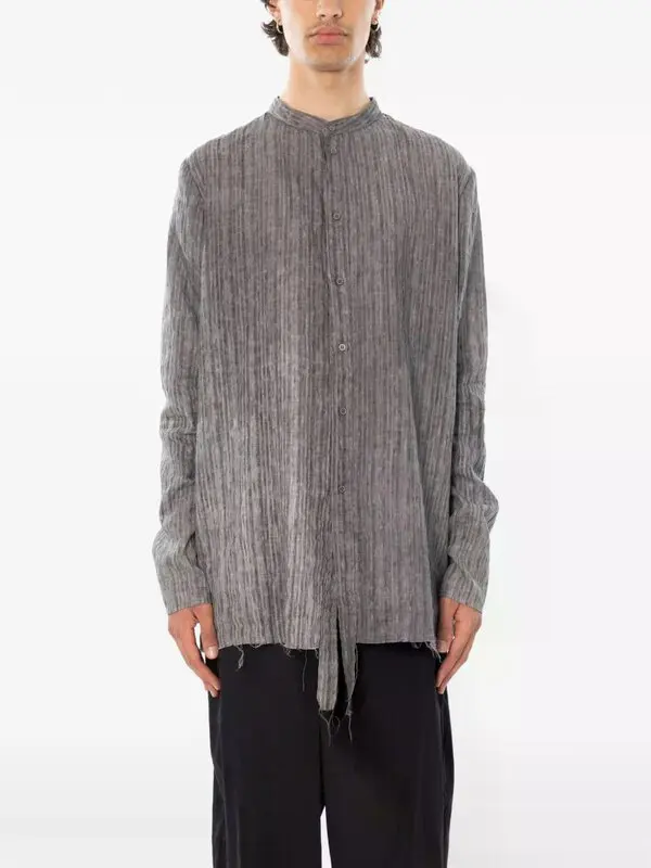 DAUB Frayed Band-collar Shirt