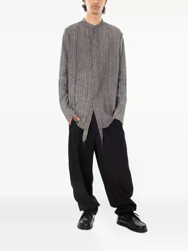 DAUB Frayed Band-collar Shirt