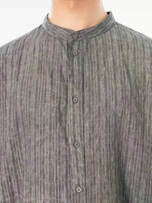 DAUB Frayed Band-collar Shirt