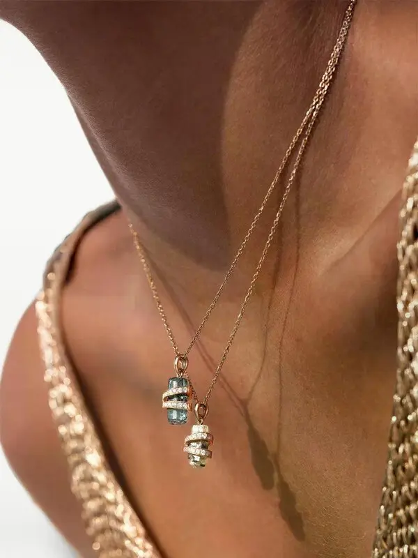 CLARA CHEHAB Small Elemental Diamond And Tourmaline Necklace