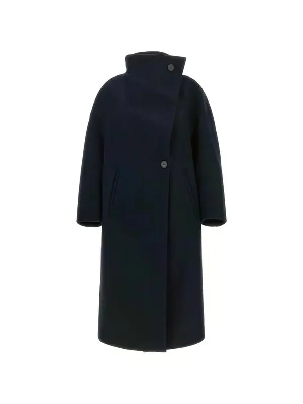 TELA Scott Asymmetrical High-neck Coat - Blue