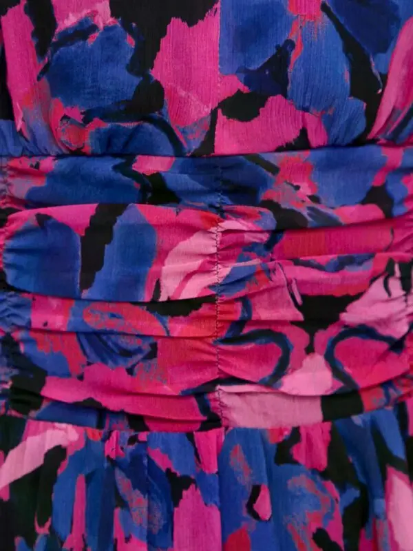 MORGAN Floral-print Ruched-waist Mini Dress