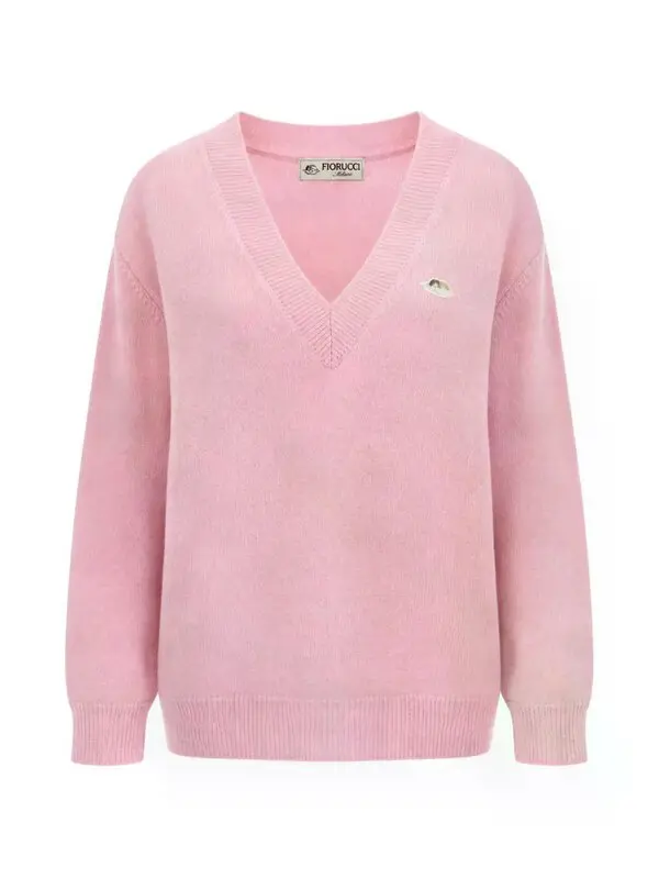 Fiorucci V-neck Patch-detail Sweater