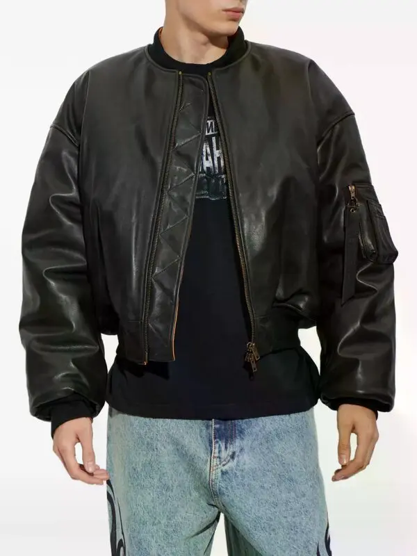 Vetements Leather Bomber Jacket