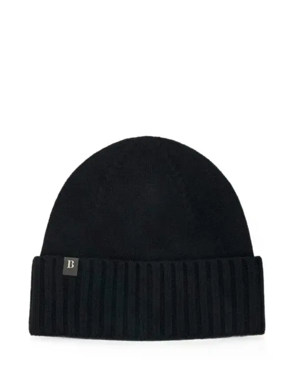 Boggi Milano Beanie In Wool Blend - Black