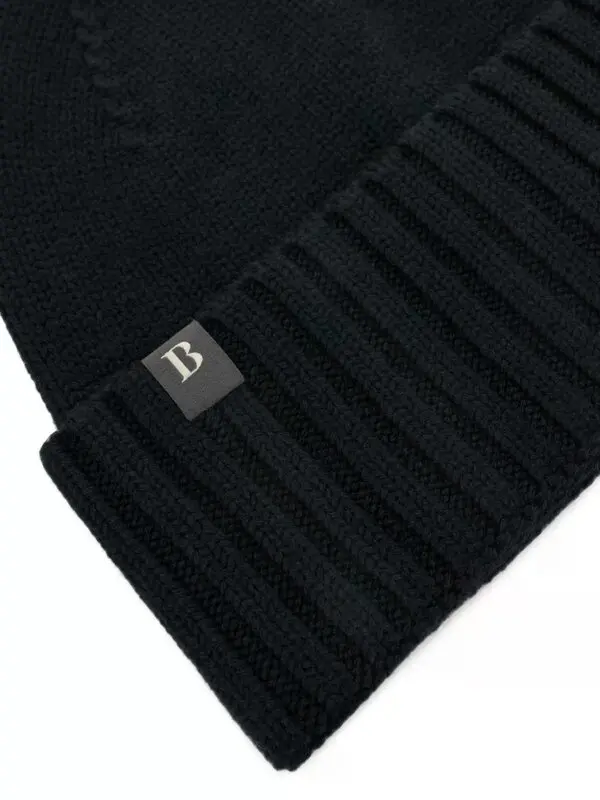 Boggi Milano Beanie In Wool Blend - Black