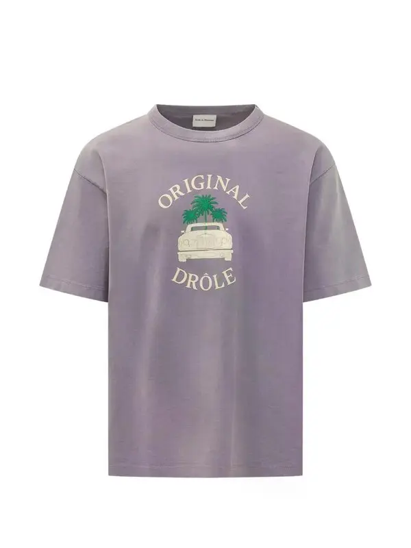 Drole De Monsieur Car Palms Graphic-print T-shirt - Purple