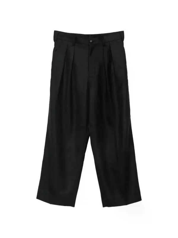 Comme Des Garçons Buckle-detail Pleated Trousers - Black