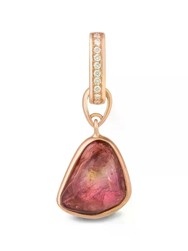 CLARA CHEHAB Medium Liberté Diamond And Watermelon Tourmaline Charm - Gold