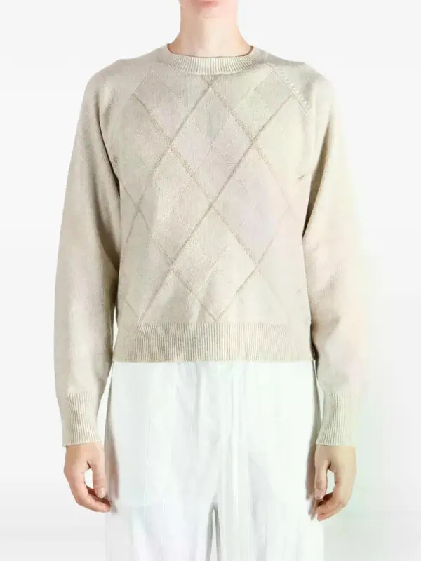 MARGARET HOWELL Argyle Raglan-sleeve Sweater