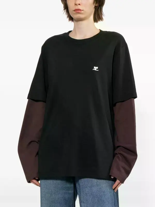 COURREGES Logo-embroidered T-shirt