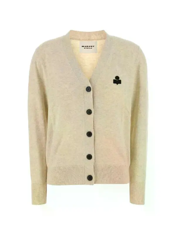 MARANT ETOILE Karina Logo-embroidered Cardigan - Neutrals