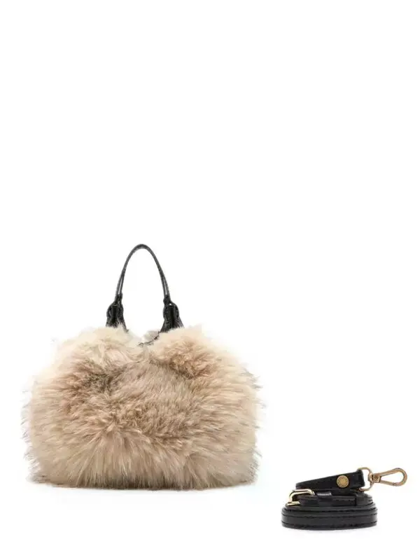 GIANNI CHIARINI Small Dua Faux-fur Trim Tote Bag