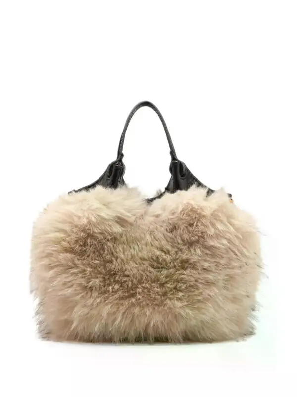 GIANNI CHIARINI Small Dua Faux-fur Trim Tote Bag