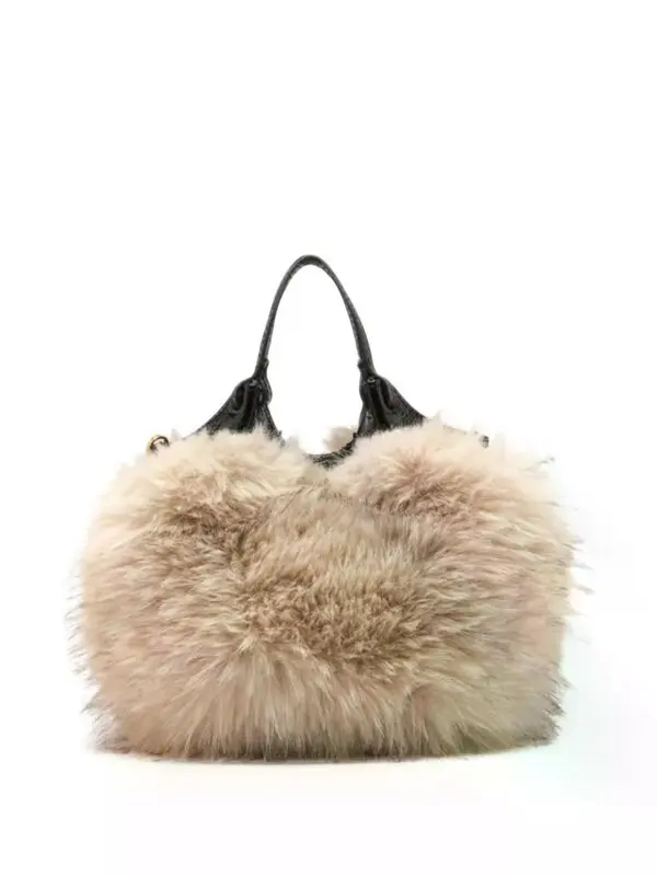 GIANNI CHIARINI Small Dua Faux-fur Trim Tote Bag