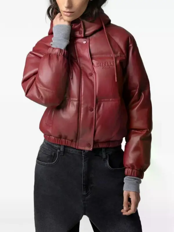 GAELLE PARIS Quilted Hooded Jacket - Red