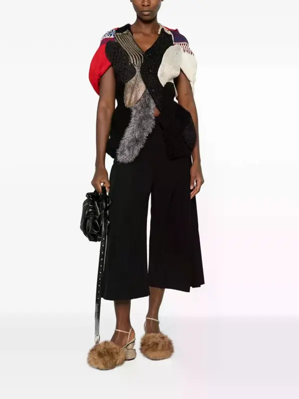 Junya Watanabe Mixed-material Patchwork Cardigan