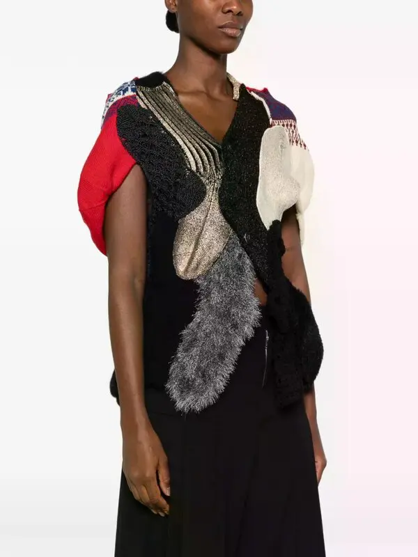 Junya Watanabe Mixed-material Patchwork Cardigan