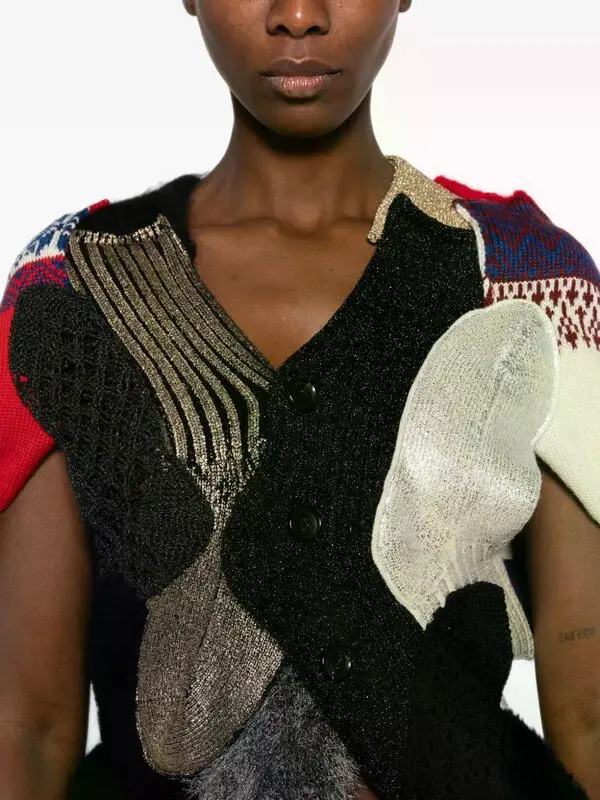 Junya Watanabe Mixed-material Patchwork Cardigan