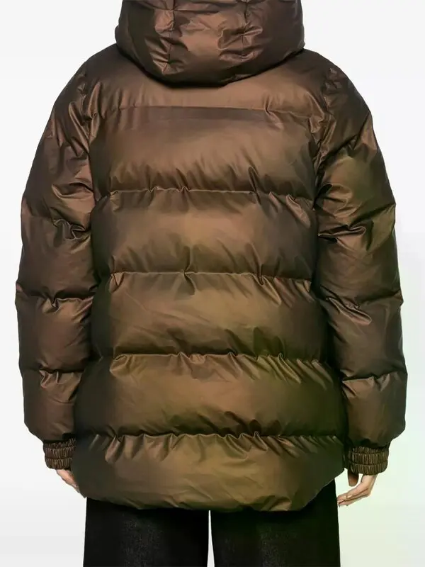 Rains Alta Hooded Quilted Jacket - Brown