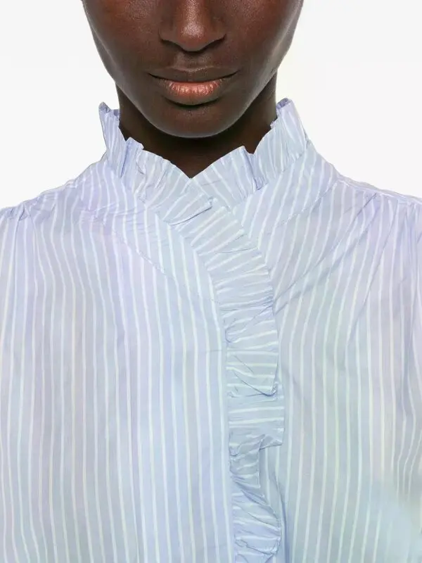 JCSOPHIE Patchouli Ruffled Striped Blouse