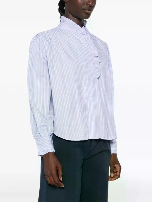 JCSOPHIE Patchouli Ruffled Striped Blouse