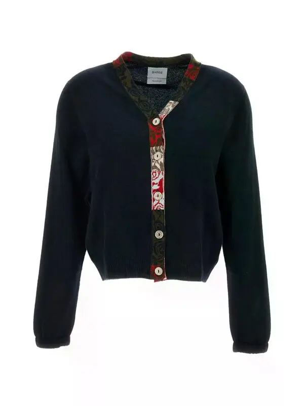 BARRIE Floral-intarsia V-neck Cardigan