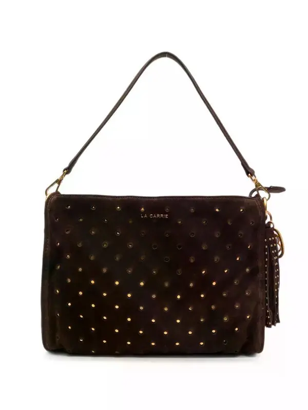 LA CARRIE Downtown Stud-embellished Suede Tote Bag