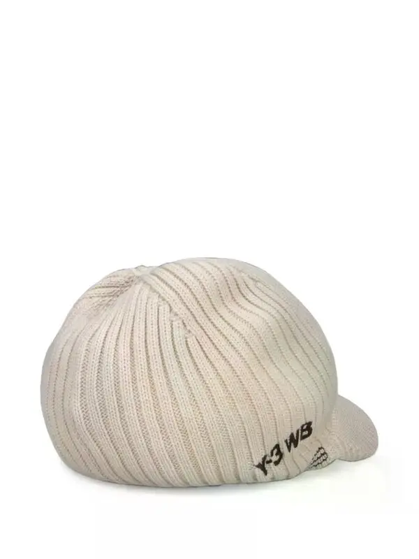 Y3 Wales Bonner Ribbed-knit Peaked Beanie Hat