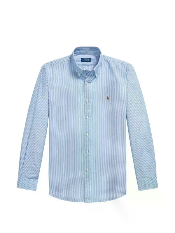 Polo Ralph Lauren Custom-fit Striped Stretch Oxford Shirt - Blue