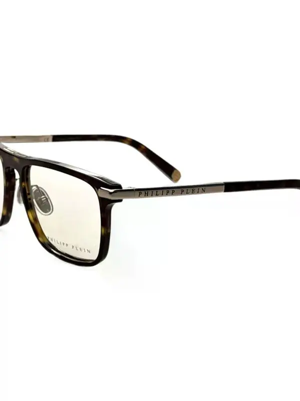 Philipp Plein Tortoiseshell-effect Square-frame Glasses - Black
