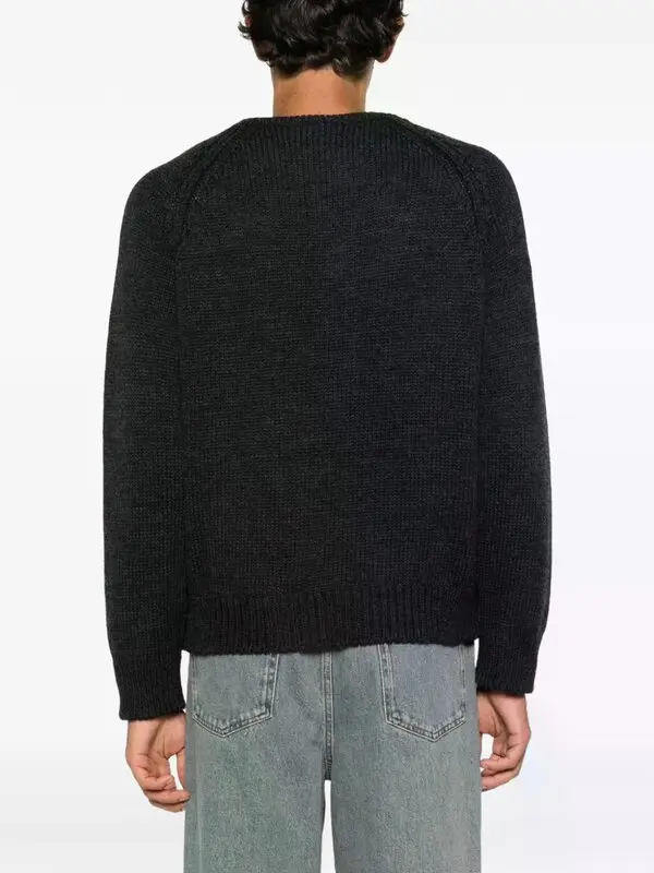 Our Legacy Shore Henley Button-placket Raglan-sleeve Sweater