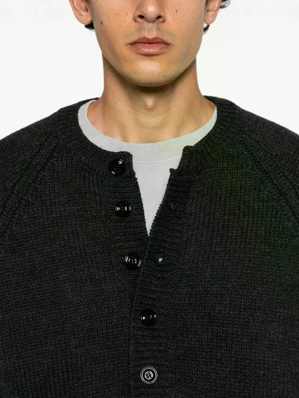 Our Legacy Shore Henley Button-placket Raglan-sleeve Sweater
