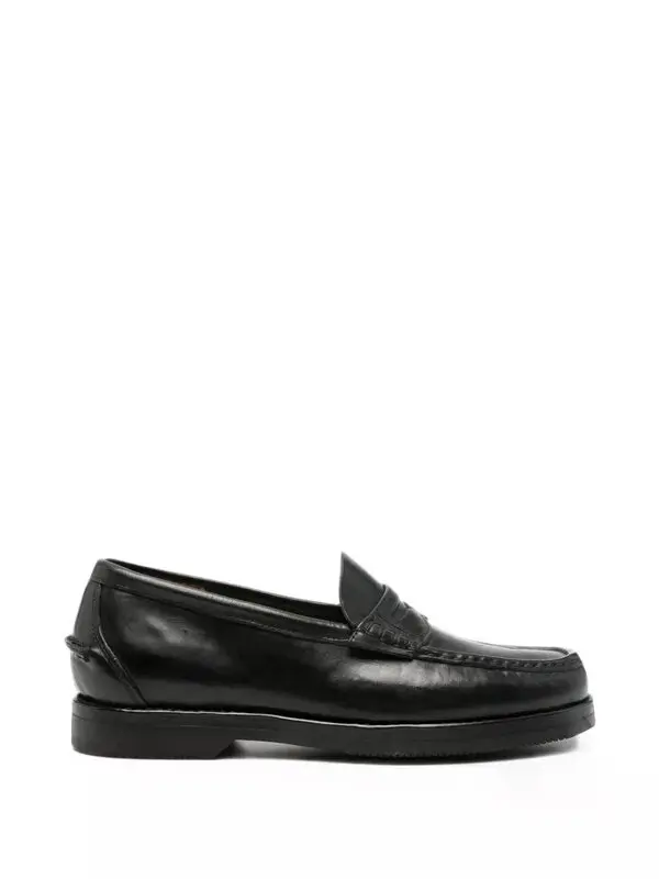 Visvim Fabro-folk Leather Loafers - Black