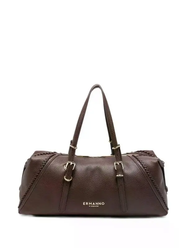 ERMANNO FIRENZE Large Braided-trim Tote Bag - Brown