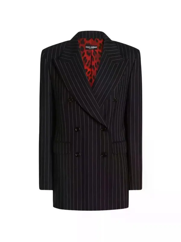Dolce & Gabbana Linda Double-breasted Jacket In Pinstripe Wool