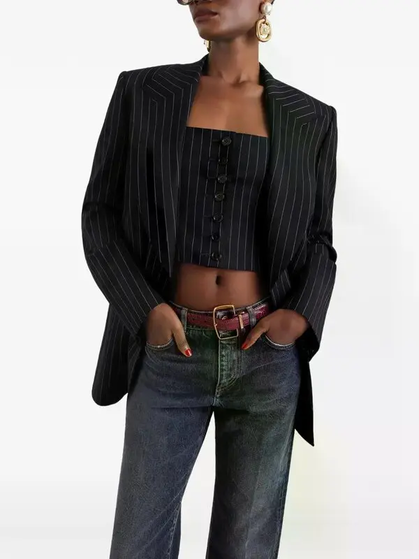 Dolce & Gabbana Linda Double-breasted Jacket In Pinstripe Wool
