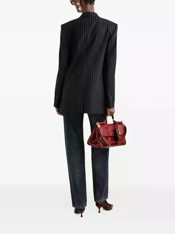 Dolce & Gabbana Linda Double-breasted Jacket In Pinstripe Wool