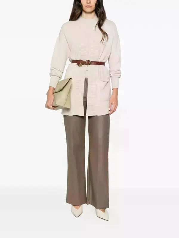 VELA SHOP Ribbed-trim Open-front Cardigan