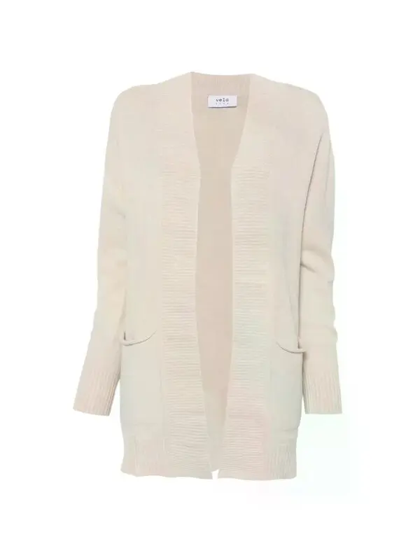 VELA SHOP Ribbed-trim Open-front Cardigan