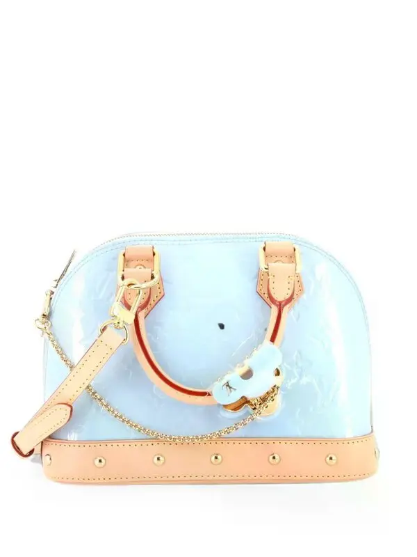 LOUIS VUITTON Alma Charm Chain Handbag Monogram Vernis Bb Satchel