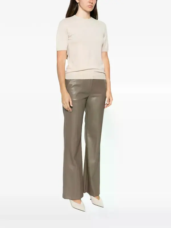 VELA SHOP Short-sleeve Ribbed-trim Sweater