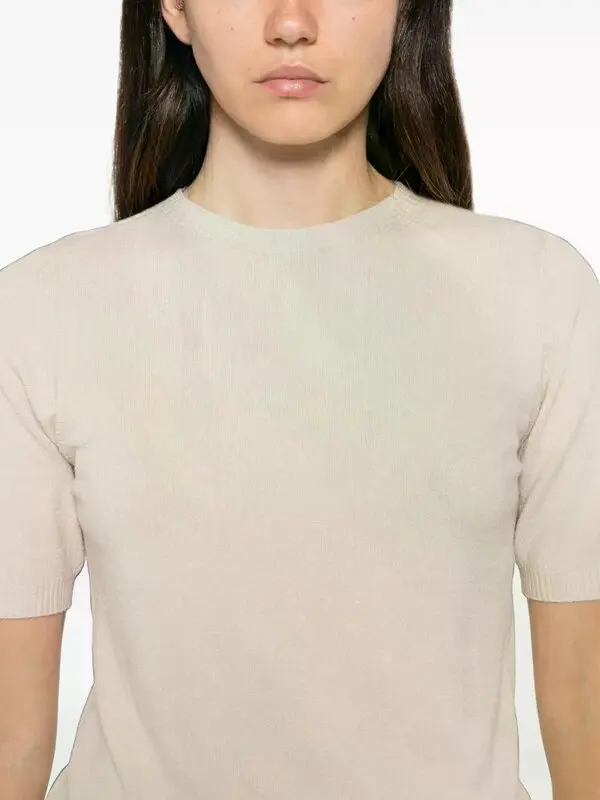 VELA SHOP Short-sleeve Ribbed-trim Sweater
