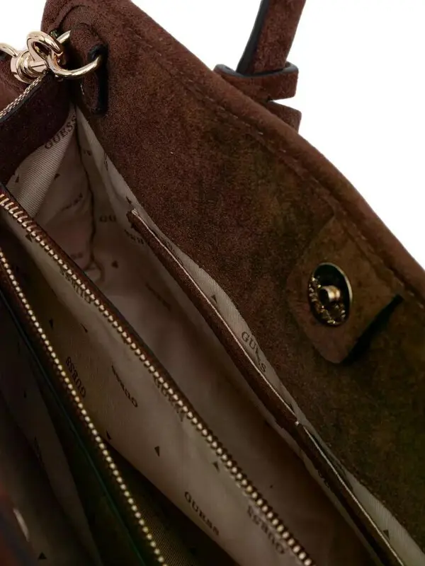 Guess Samantha Monogram-print Logo-plaque Tote Bag