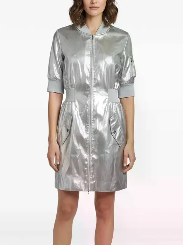 Moschino Zip-up Mini Dress - Silver