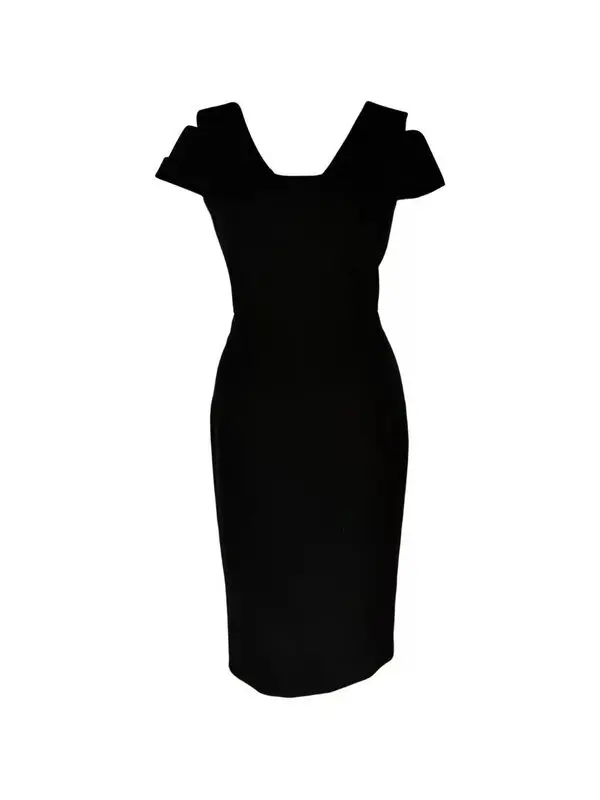 Roland Mouret 2010-2020s V-neck Midi Dress - Black