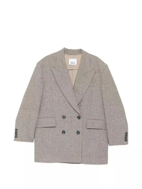 Erika Cavallini Double-breasted Herringbone-pattern Coat