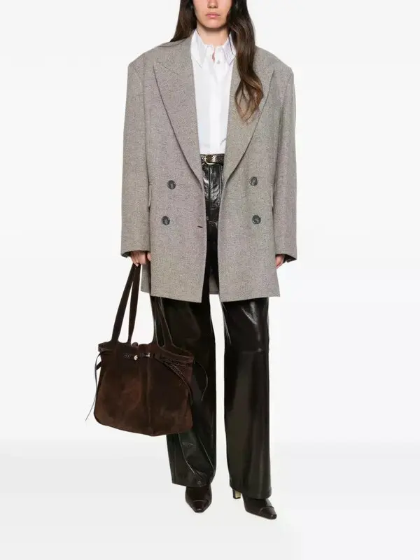 Erika Cavallini Double-breasted Herringbone-pattern Coat