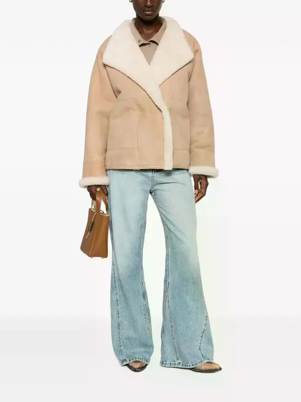 Closed Shearling-trim Double-breasted Jacket - Neutrals